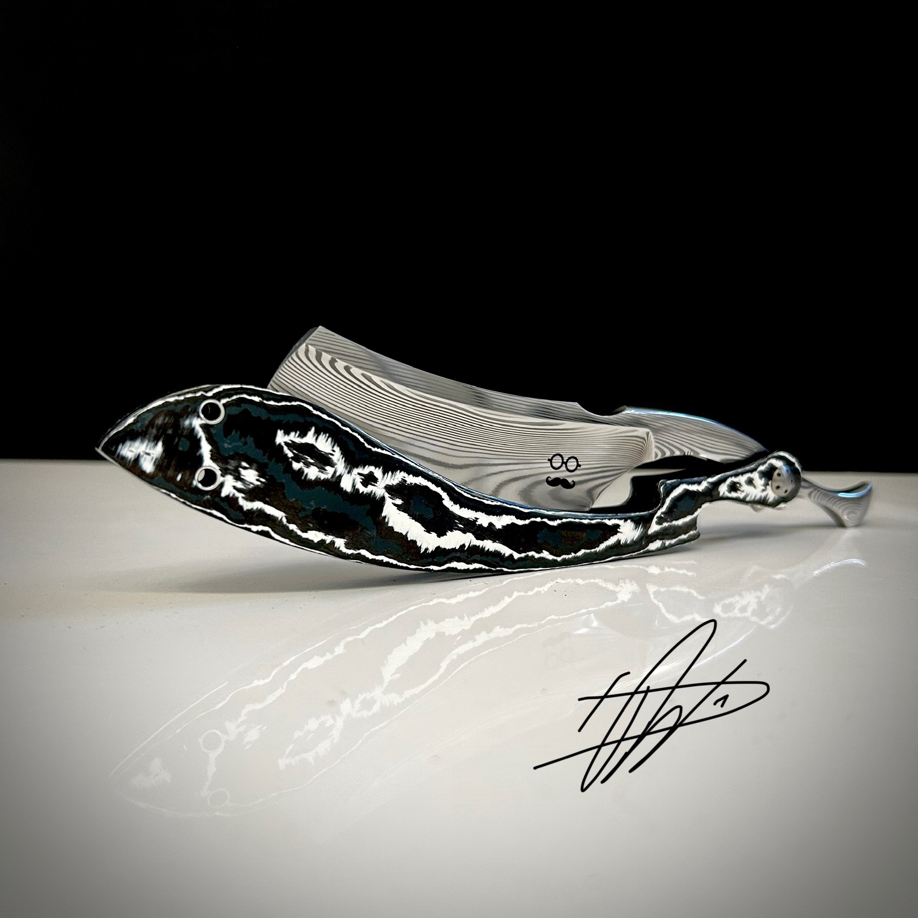 Woolfblades 424 Custom Made in a Parallel pattern Damasteel .And the ...